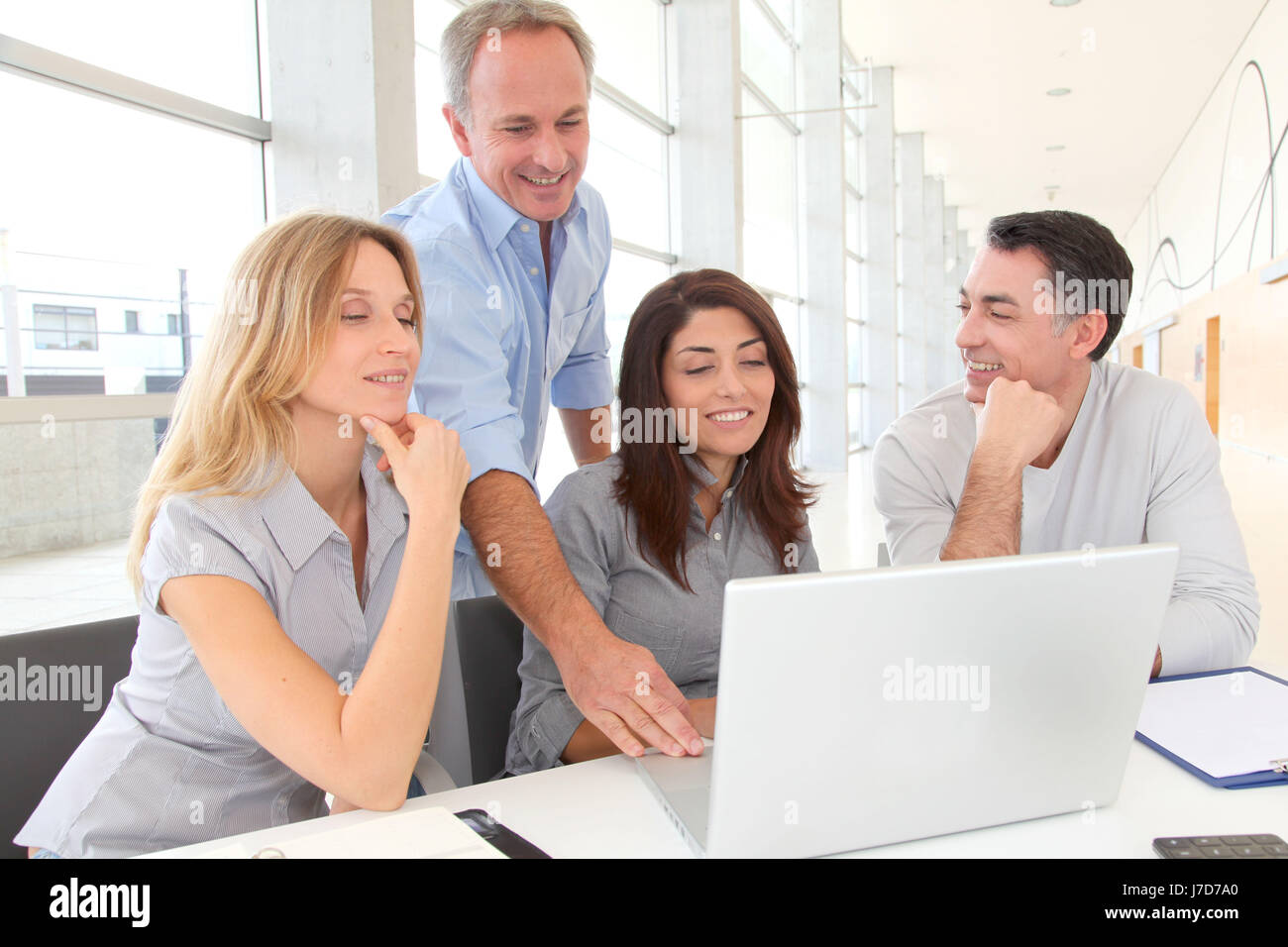 woman office seminar women presentation desk secretary female modern ...