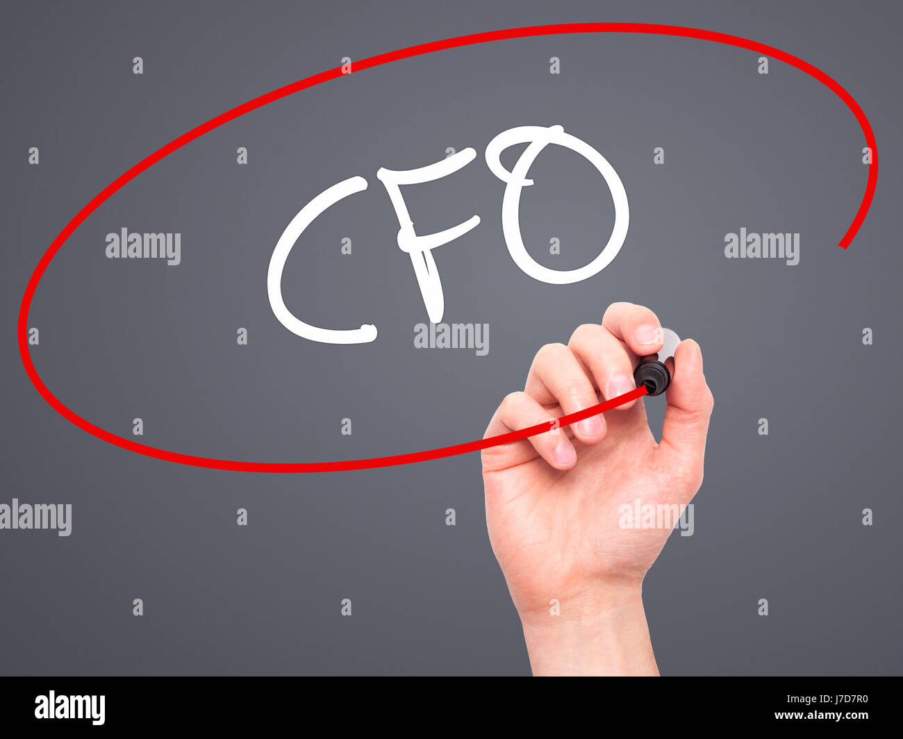 Man Hand writing CFO (Chief Financial Officer) with black marker on ...