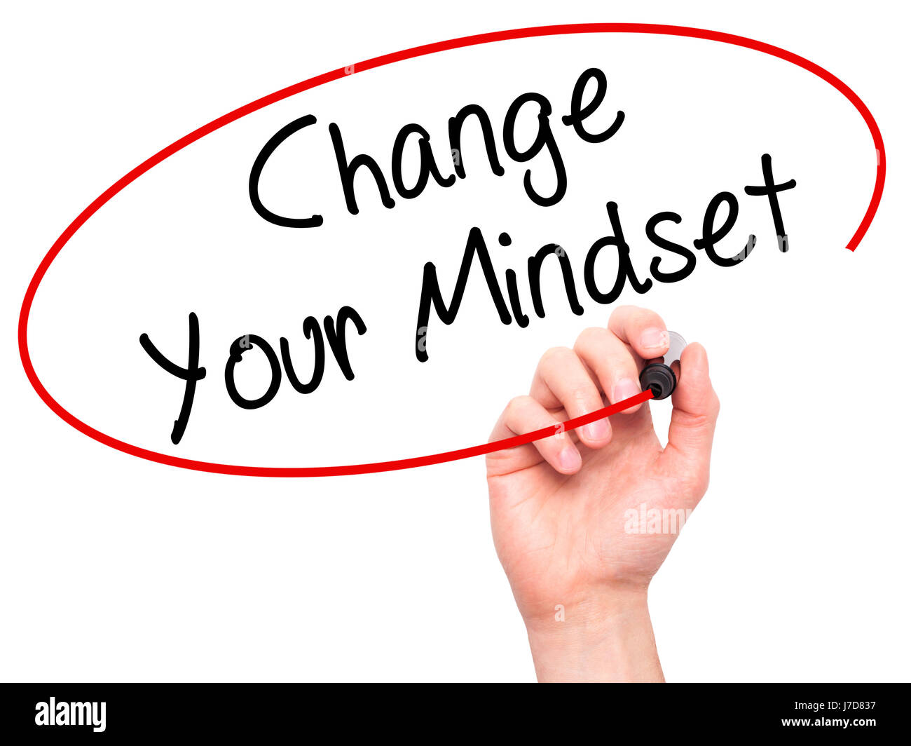 Man Hand writing Change Your Mindset with black marker on visual screen ...