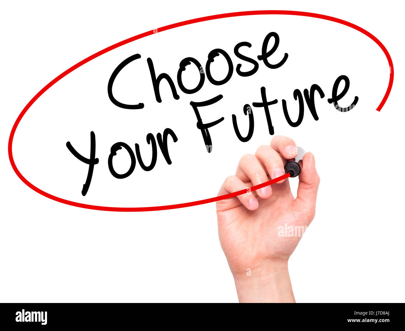 Man Hand writing Choose your Future with black marker on visual screen ...