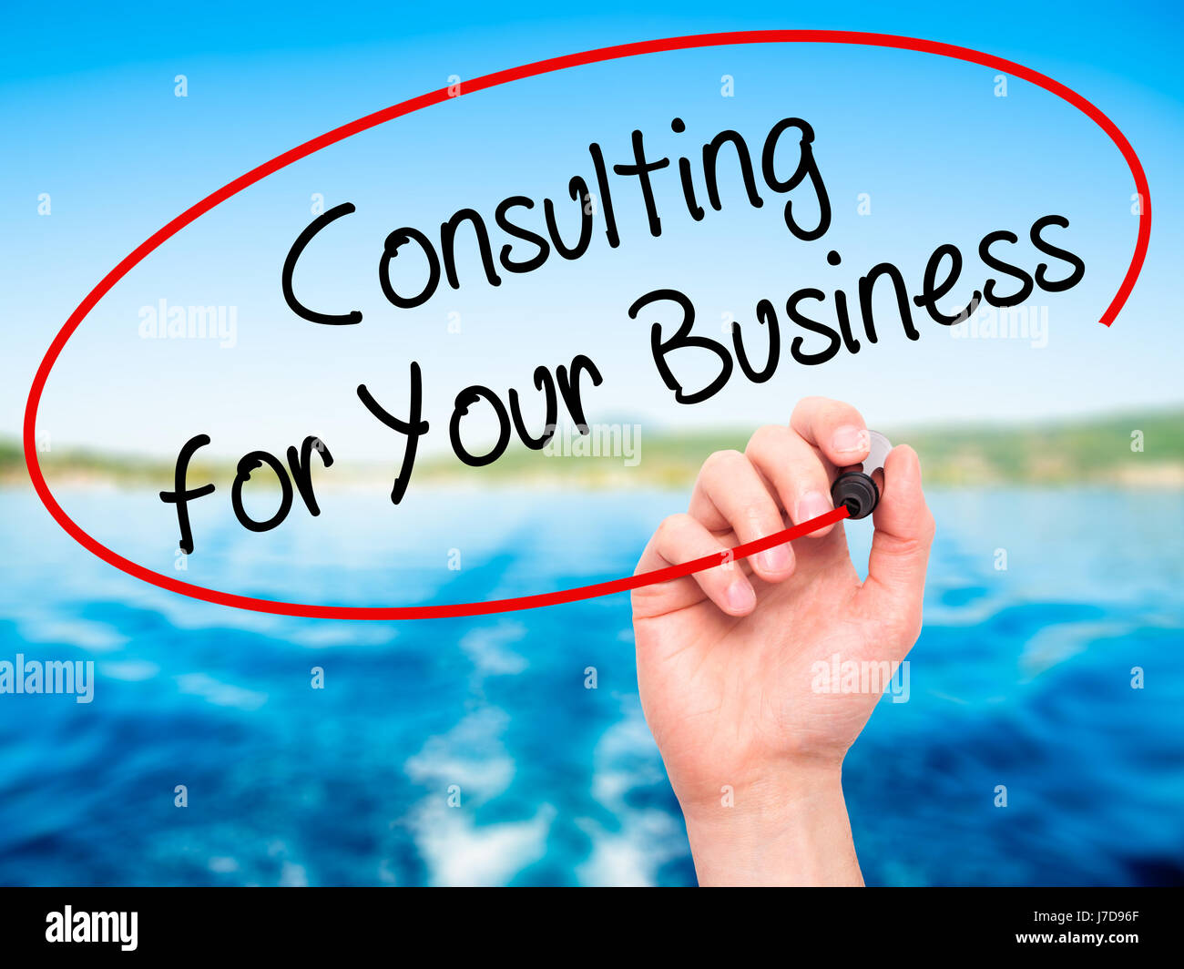 Man Hand writing Consulting for Your Business with black marker on ...