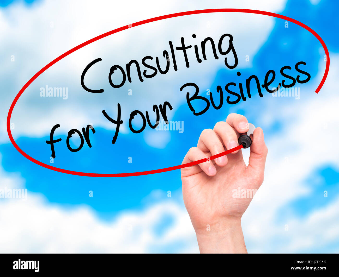 Man Hand writing Consulting for Your Business with black marker on ...