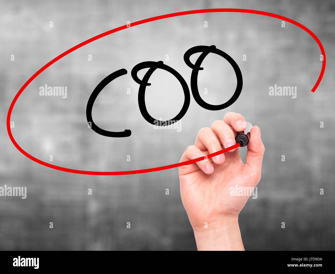 Man Hand writing COO (Chief Operating Officer) with black marker on ...