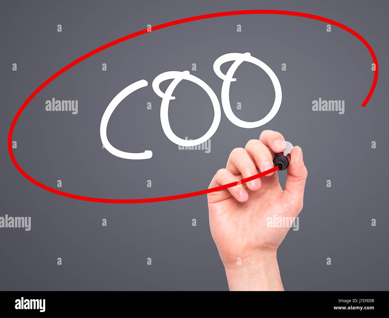 Man Hand writing COO (Chief Operating Officer) with black marker on ...
