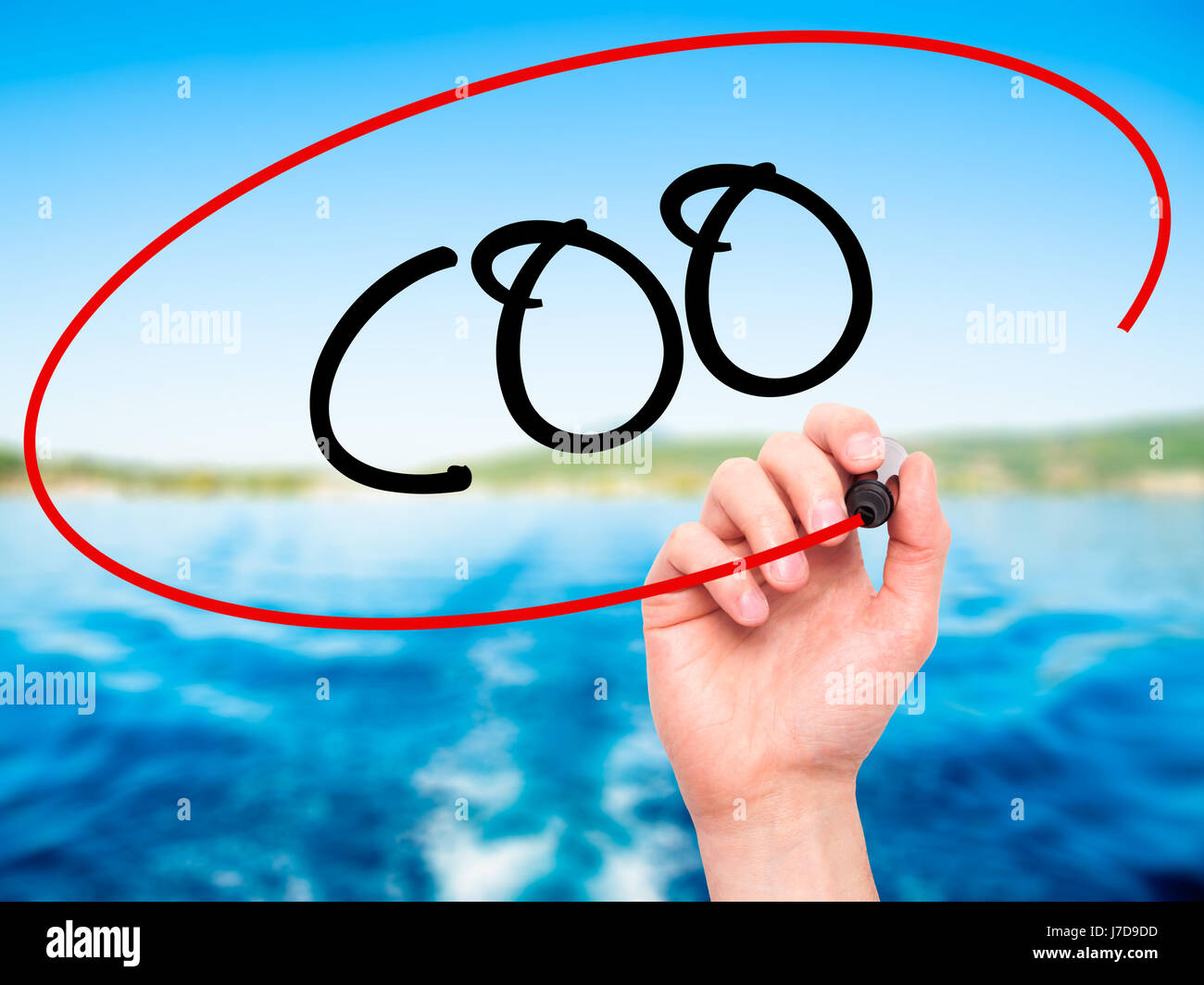 Man Hand writing COO (Chief Operating Officer) with black marker on ...