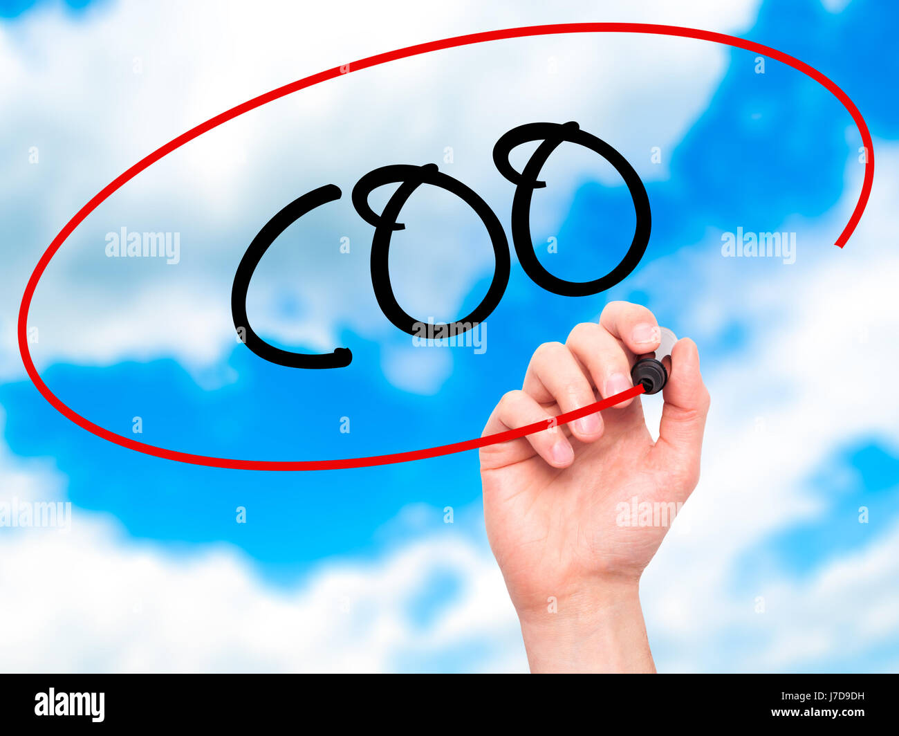 Man Hand writing COO (Chief Operating Officer) with black marker on ...