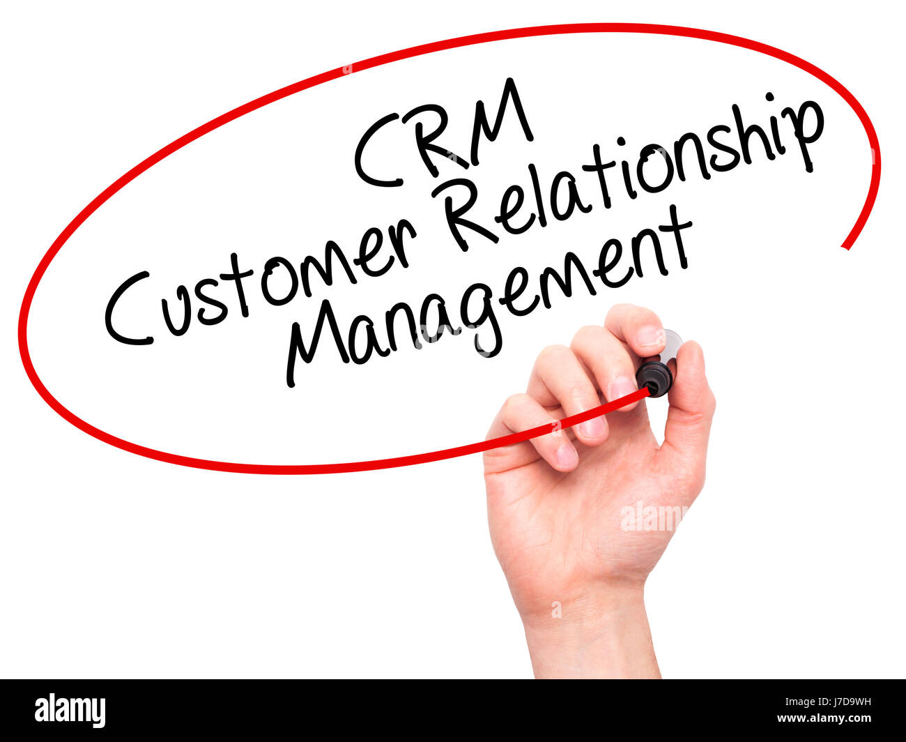 Man Hand writing CRM Customer Relationship Management with black marker ...