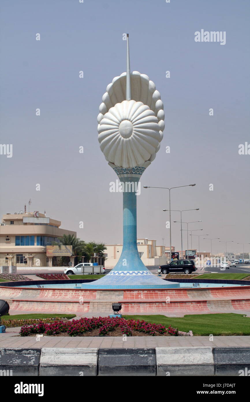The Shell Roundabout at Al Wakrah, Qatar Stock Photo - Alamy