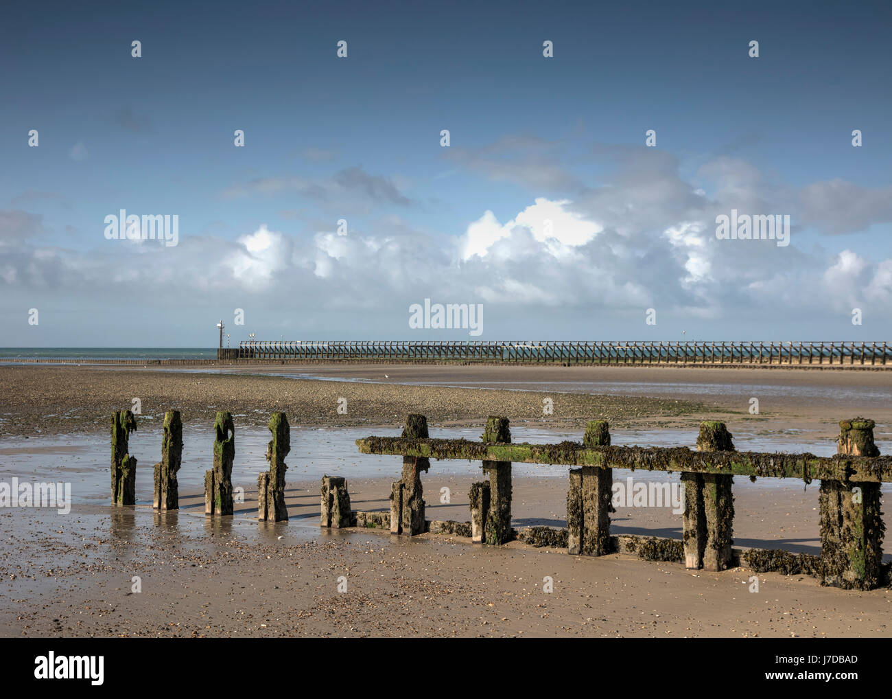 Sea defences on the beach at Littlehampton West Sussex Stock Photo - Alamy