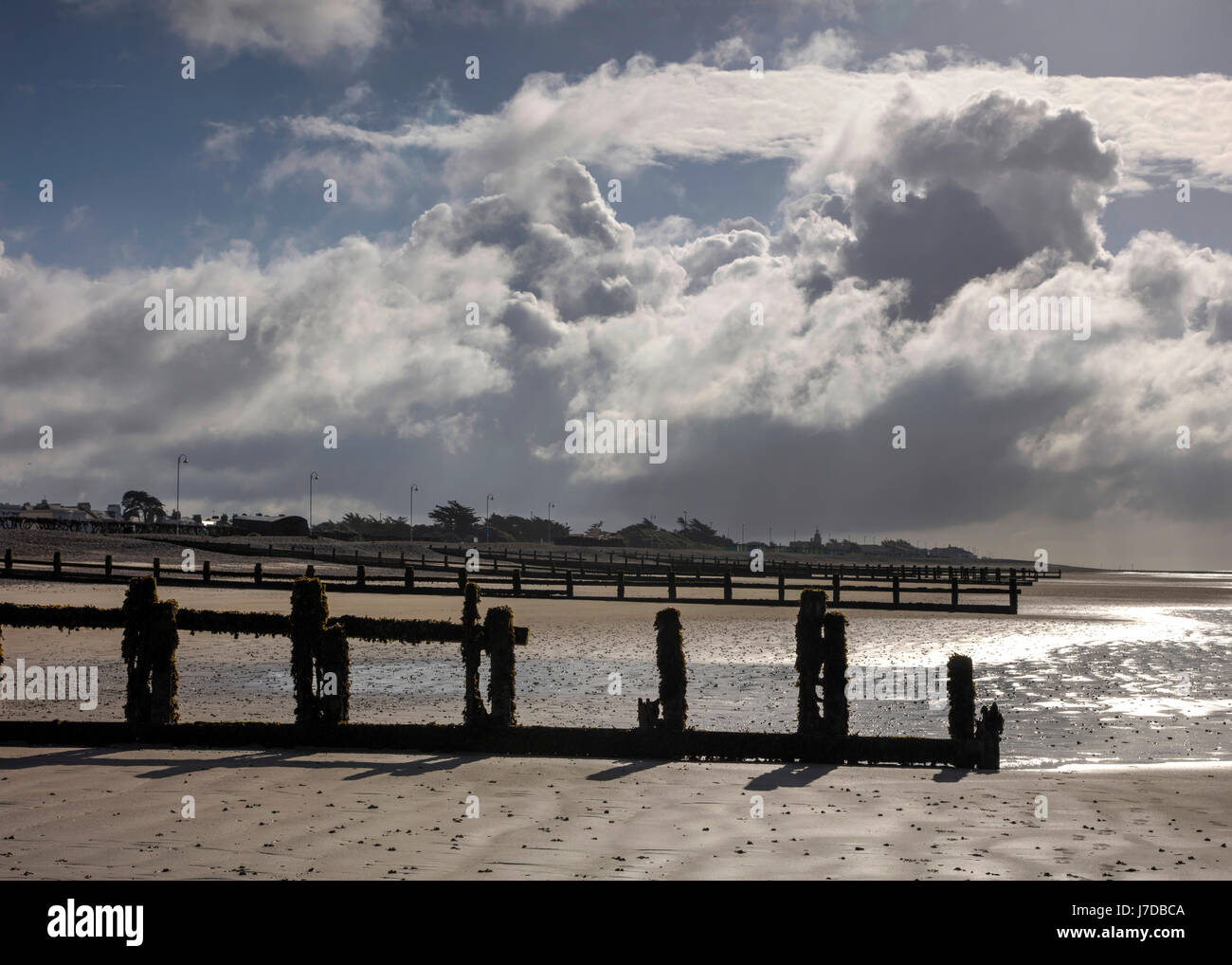 Sea defences on the beach at Littlehampton West Sussex Stock Photo - Alamy