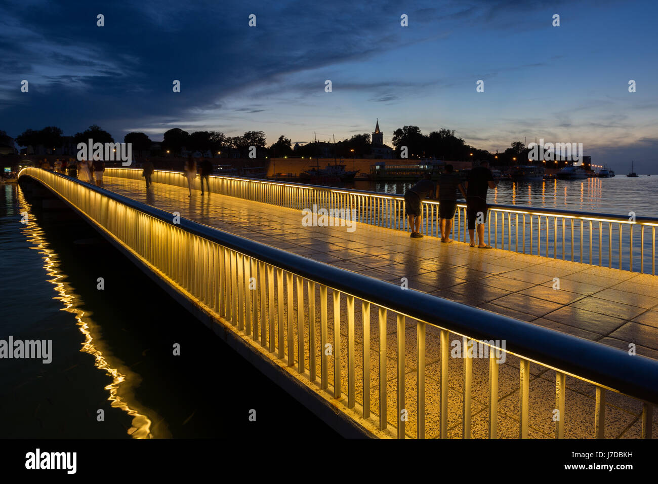 Main Zadar city bridge in bay Jazine the evening, Croatia Stock Photo ...
