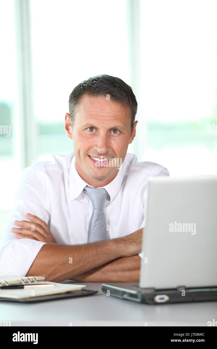 bank lending institution office laptop notebook computers computer desk ...