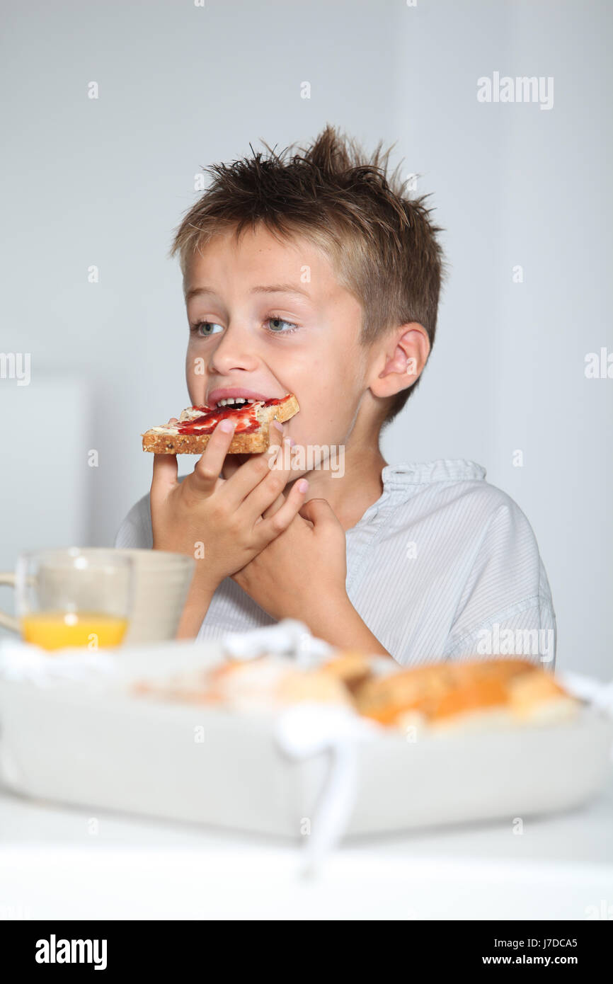 bread closeup hunger son hungry morning jam boy lad male youngster ...
