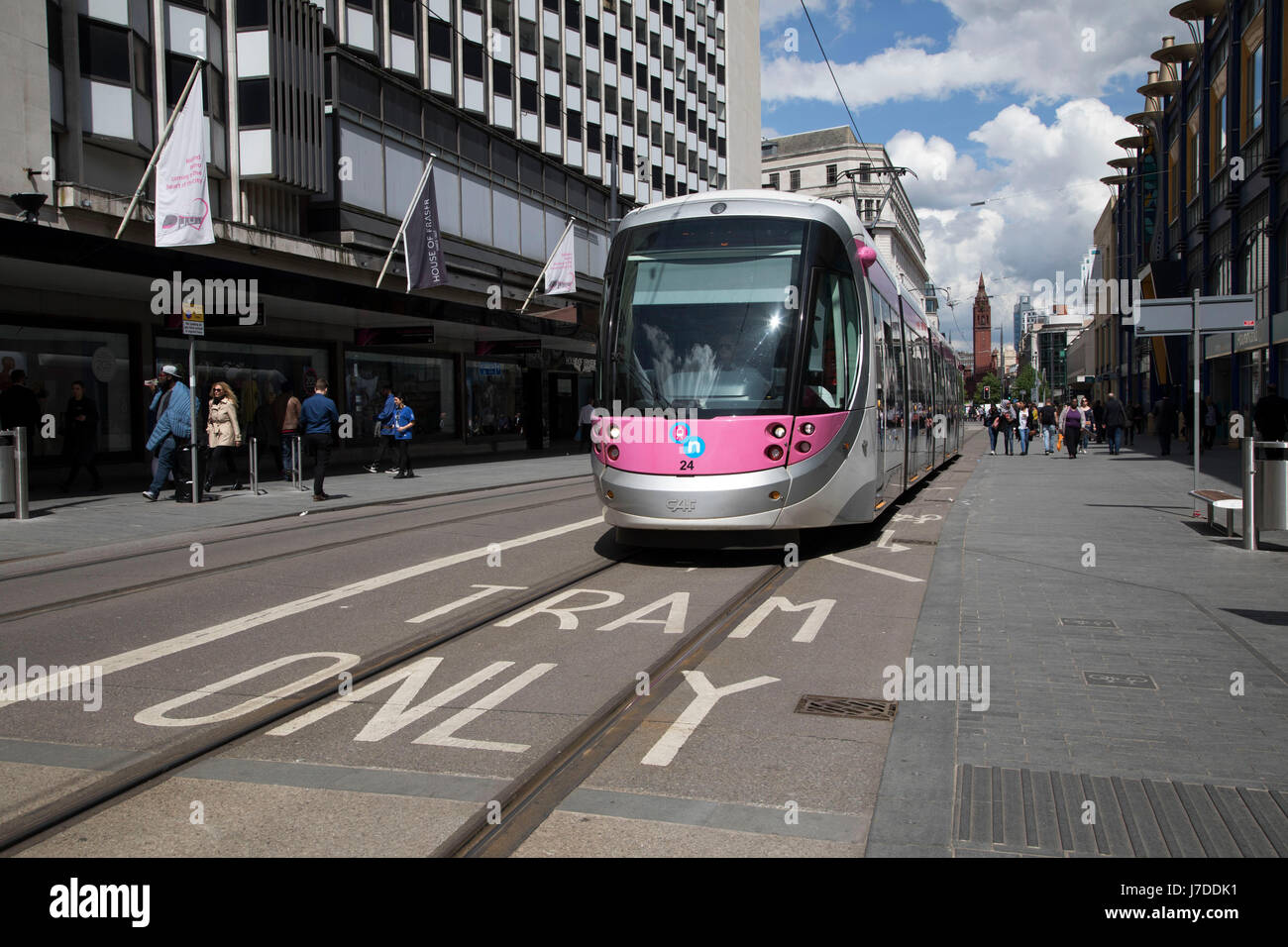 Midland Metro tram public transport system in central Birmingham ...