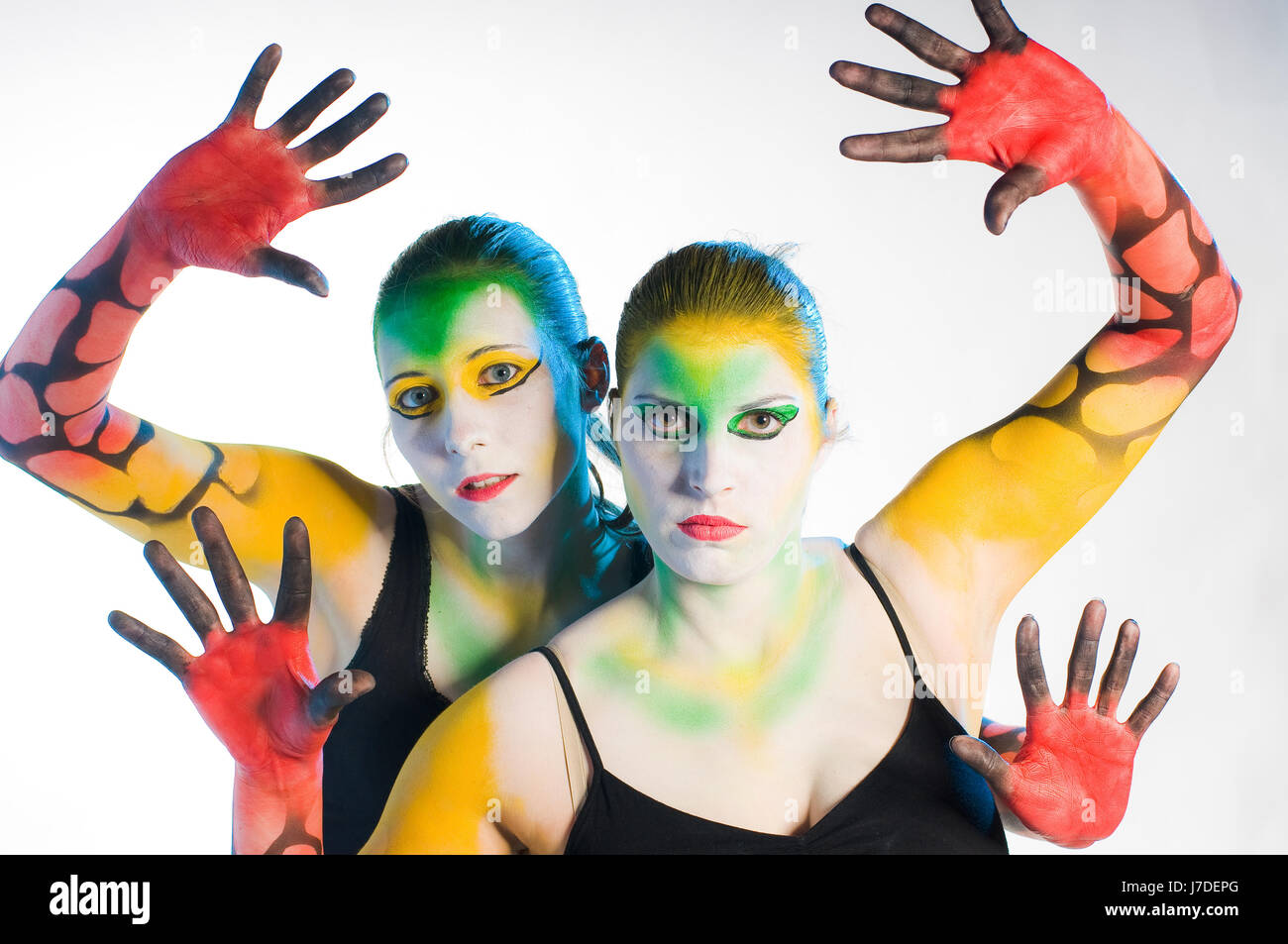 Woman painted red bodypainting paint hi-res stock photography and ...