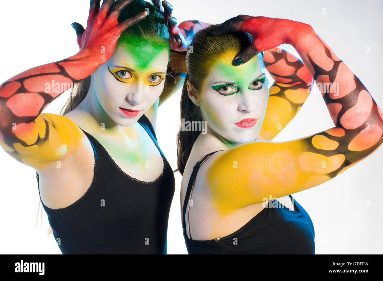 Woman painted red bodypainting paint hi-res stock photography and ...