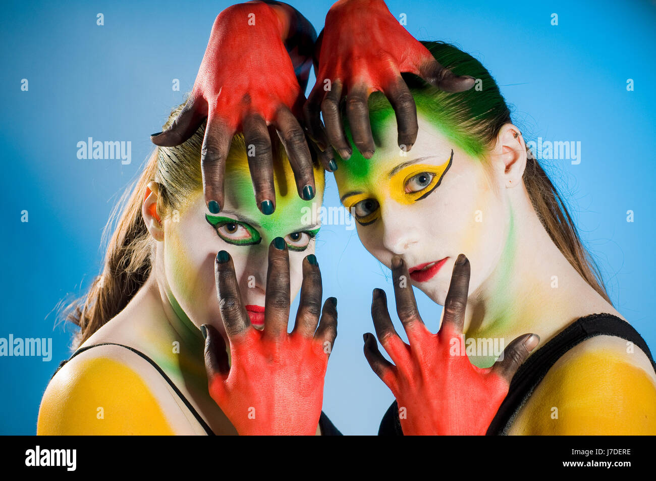 Woman painted red bodypainting paint hi-res stock photography and ...