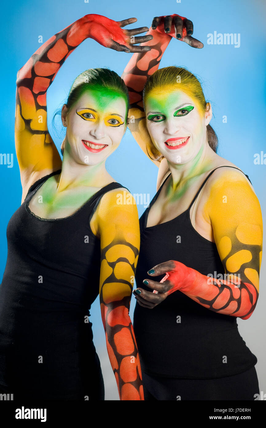 Woman Painted Red Bodypainting Paint Stock Photos & Woman Painted Red ...