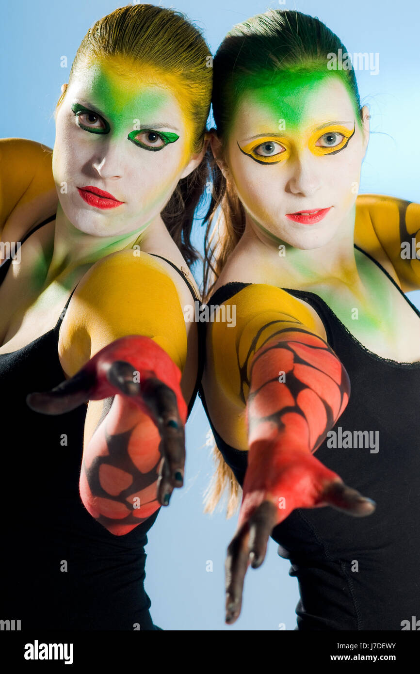 Woman Painted Red Bodypainting Paint Stock Photos & Woman Painted Red ...
