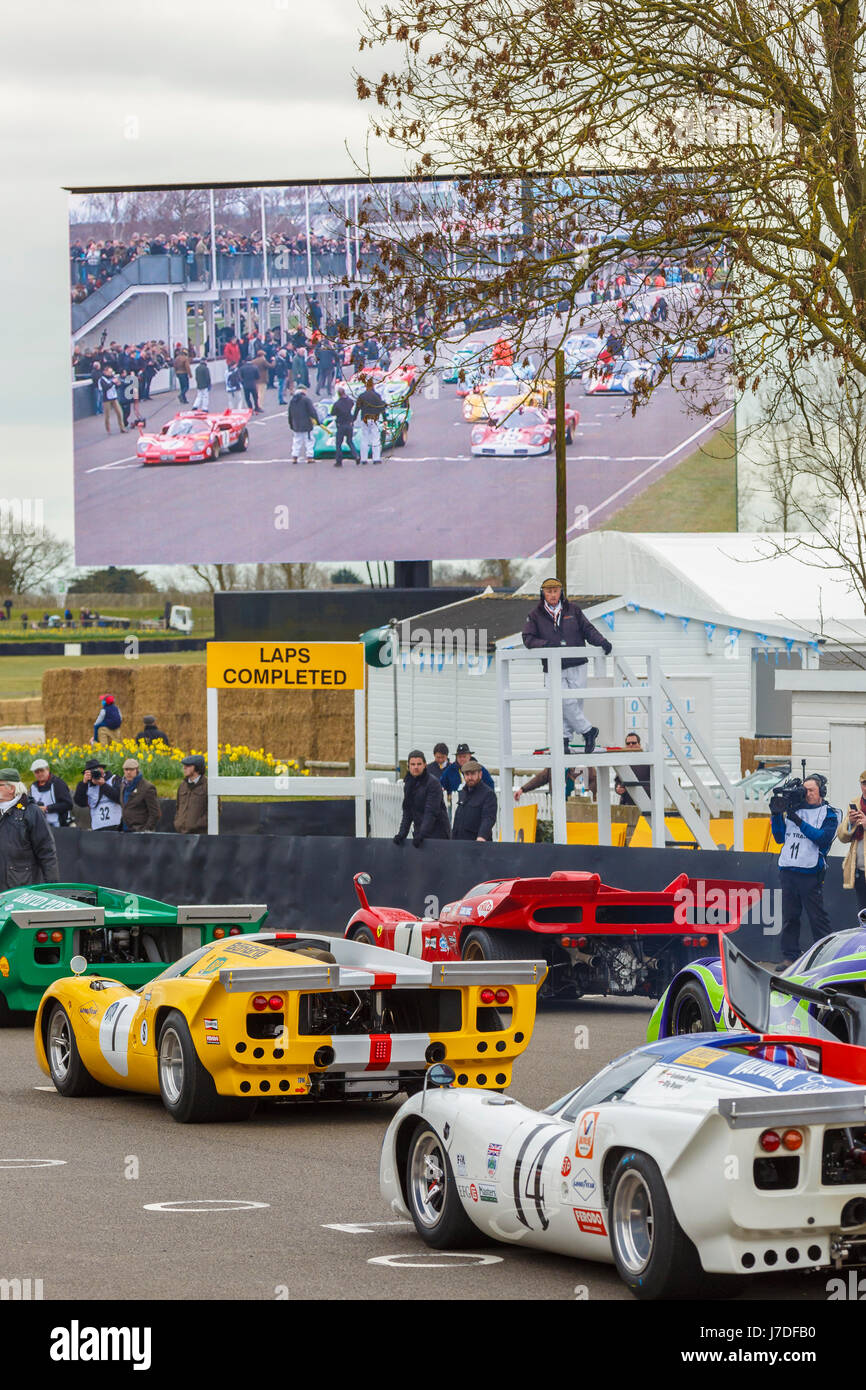 Historic line-up of Group 5 endurance sportscars from the 1970's on the ...