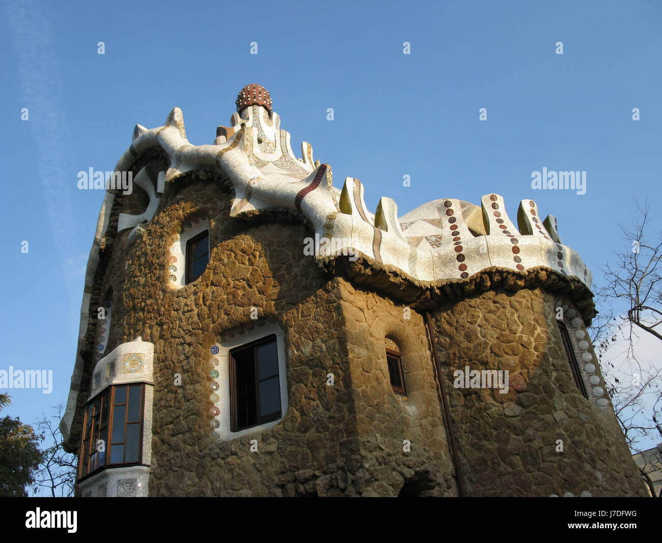 house in park gell Stock Photo - Alamy