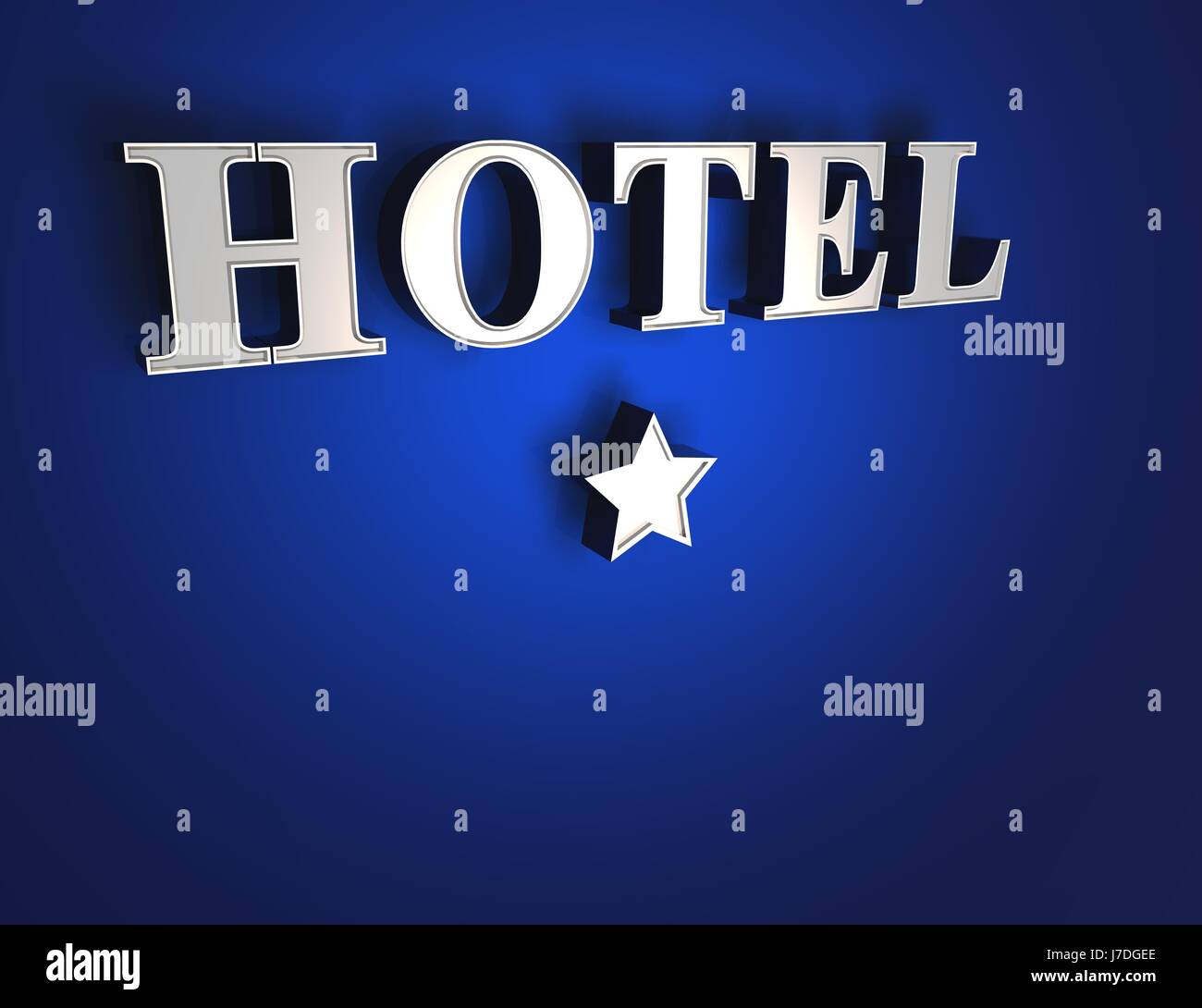 1 star hotel sign - blue on silver Stock Photo - Alamy