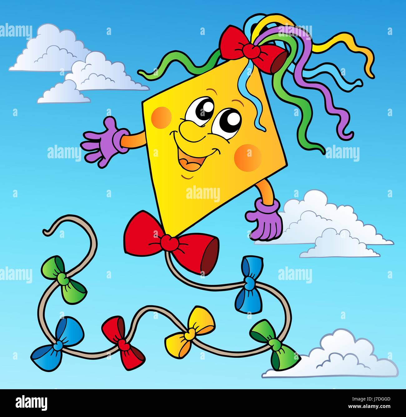 Cartoon flying kite hi-res stock photography and images - Alamy