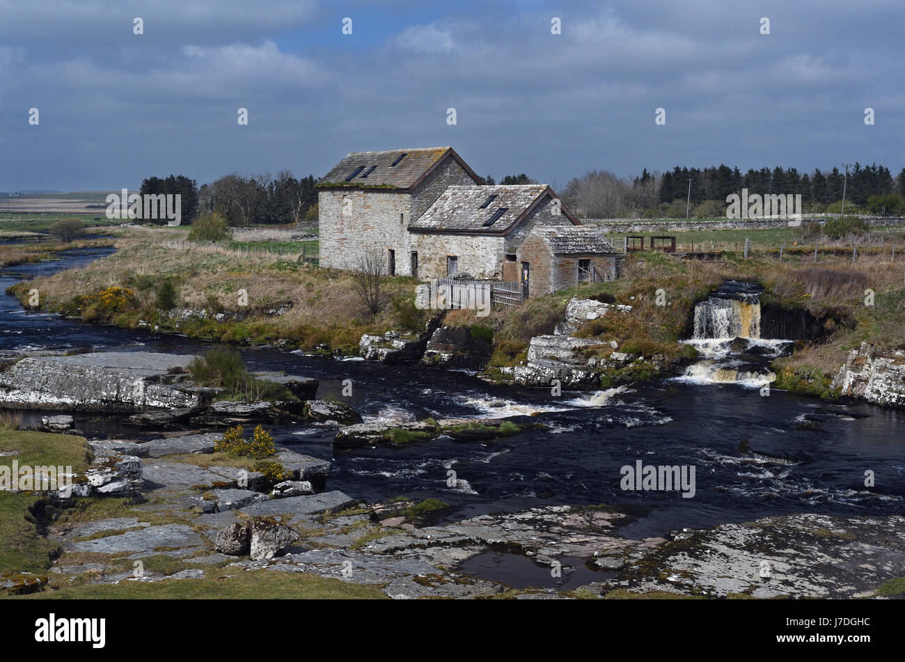 derelict water mill;river thurso;caithness;scotland Stock Photo - Alamy