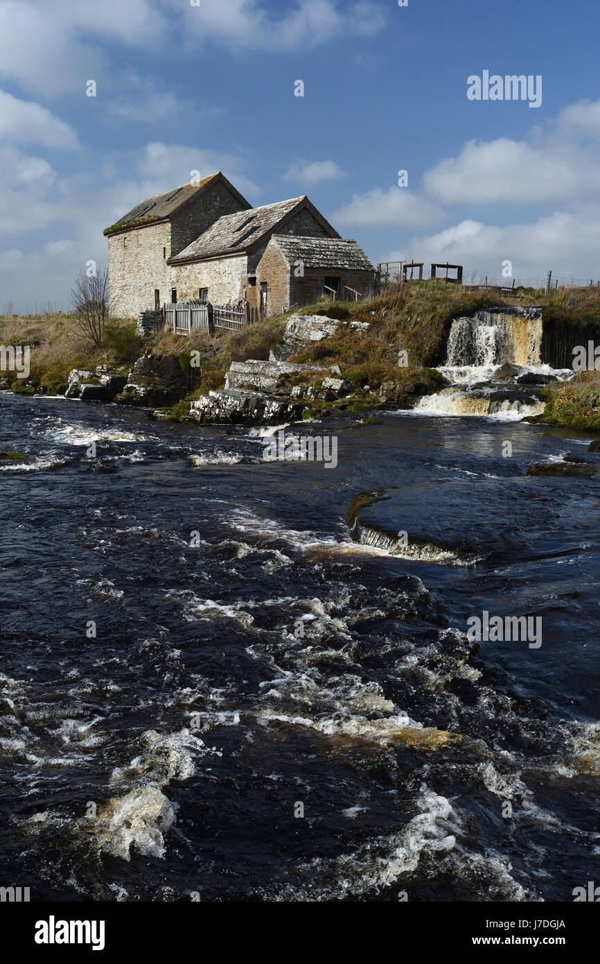derelict water mill;river thurso;caithness;scotland Stock Photo - Alamy