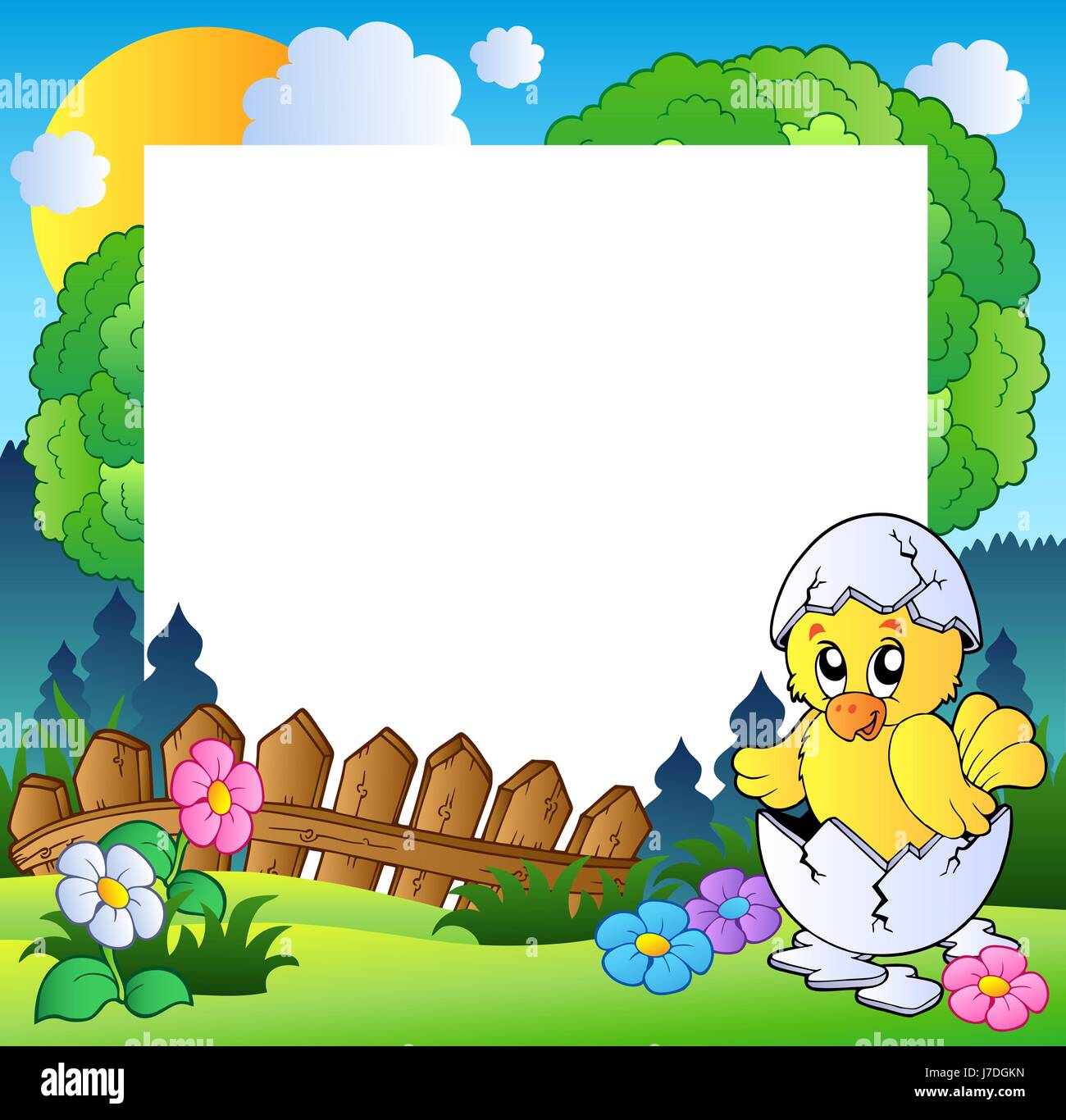 composition easter spring chicken season frame seasonal framework art ...