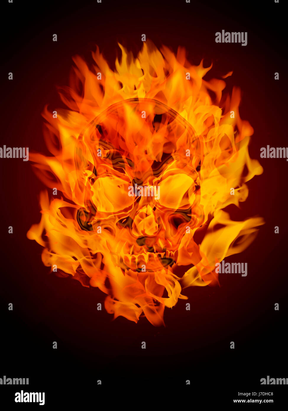 skull fire conflagration flame flames bone glow skeleton burning head ...