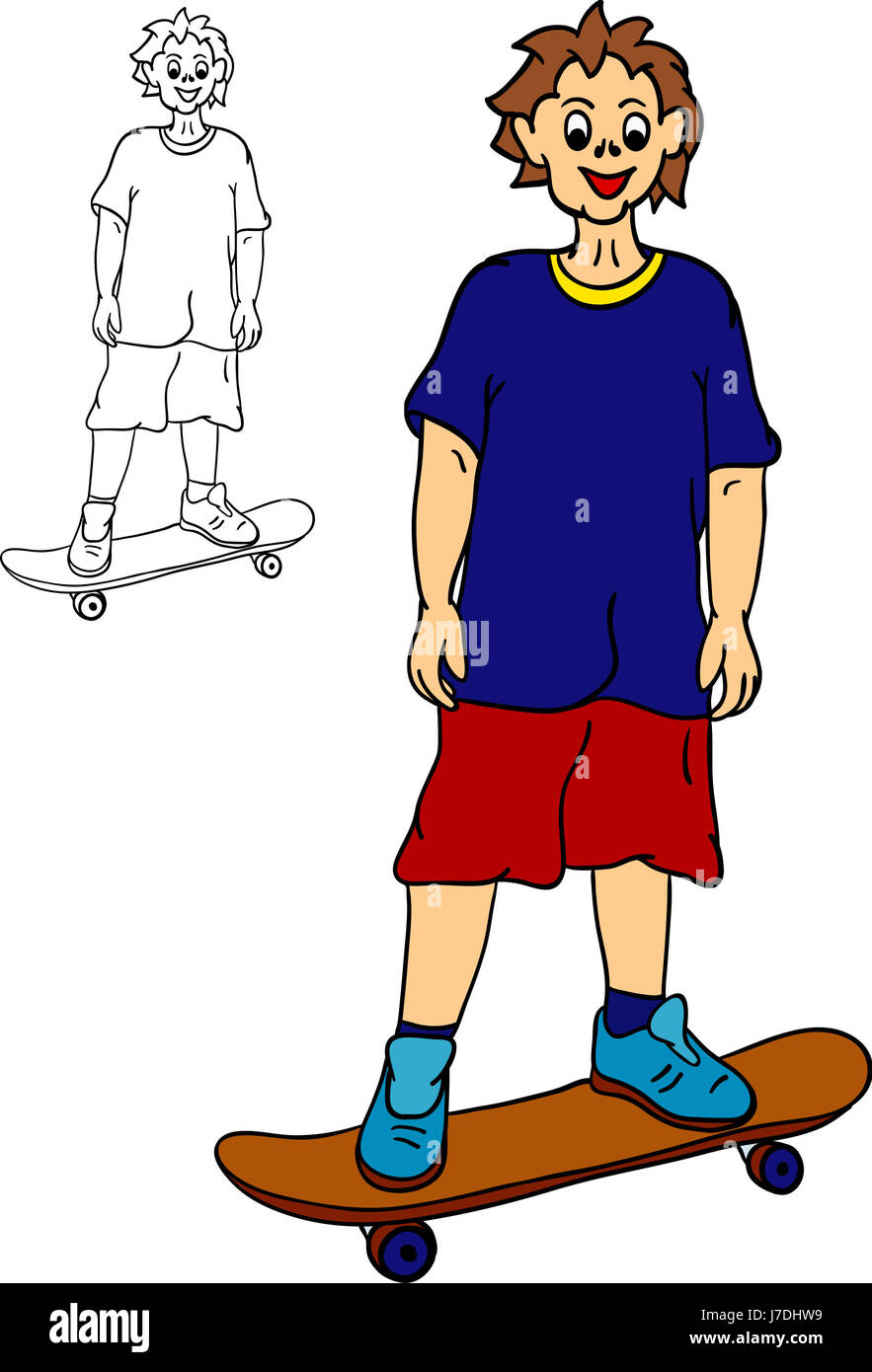 isolated colour illustration paint draw cartoon humans human beings ...