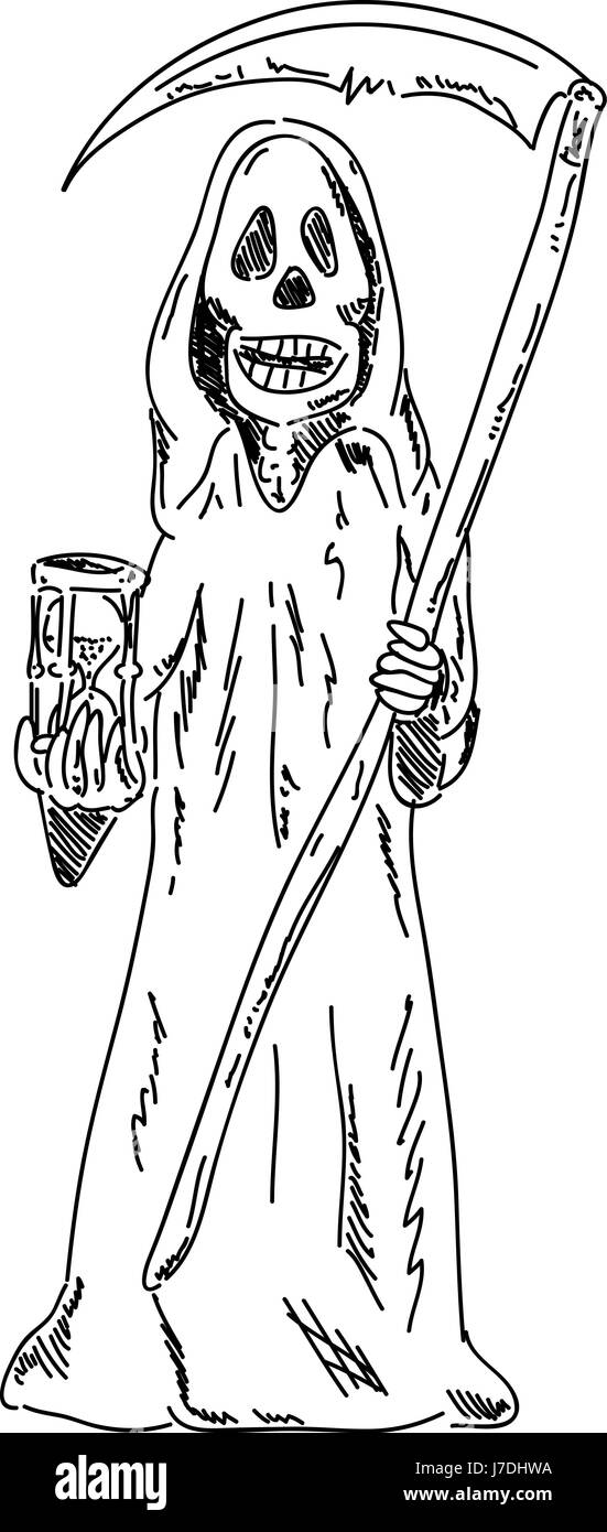 isolated colour illustration paint draw cartoon isolated death colour ...