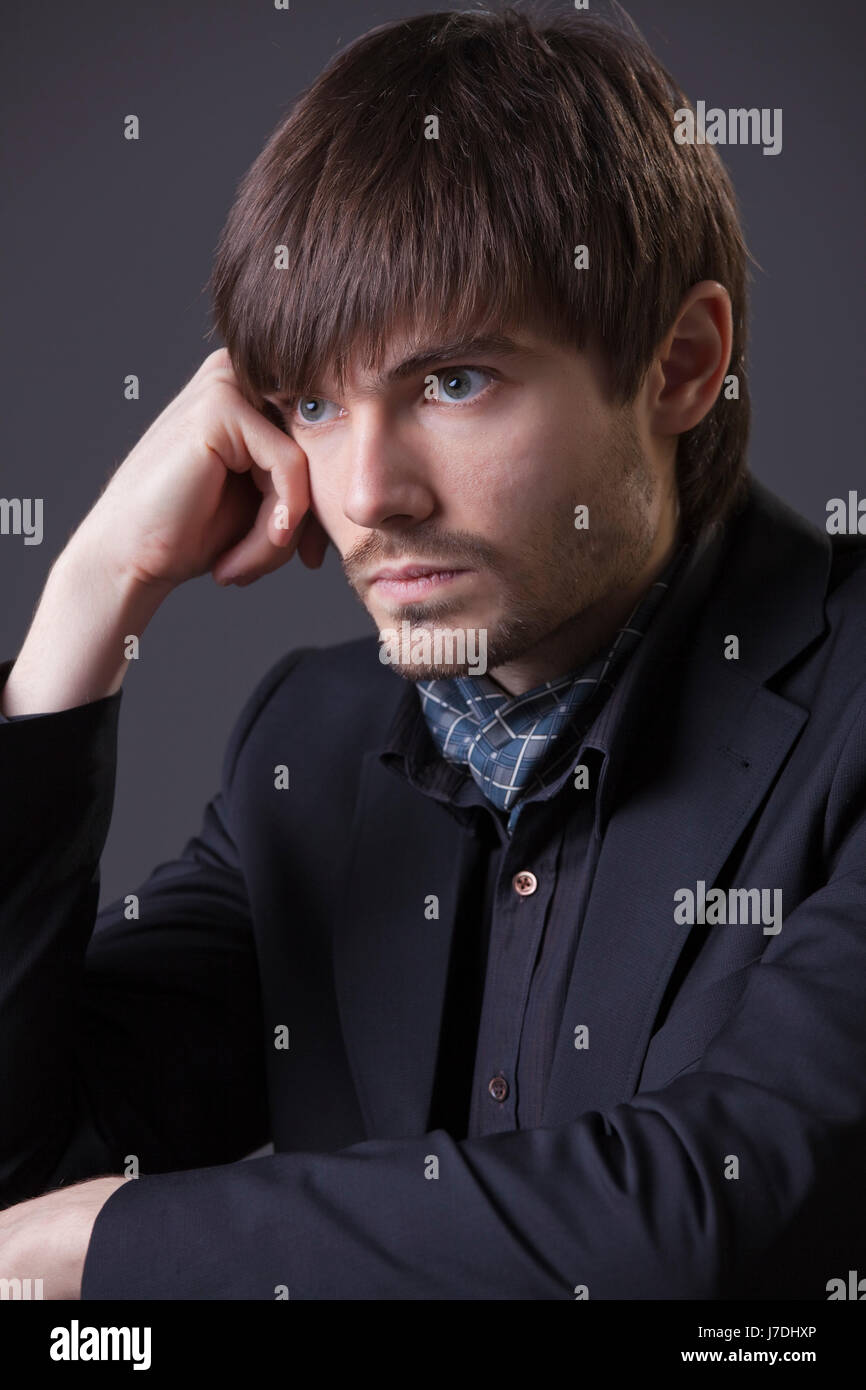 fashion male masculine portrait sad business man businessman elegant ...