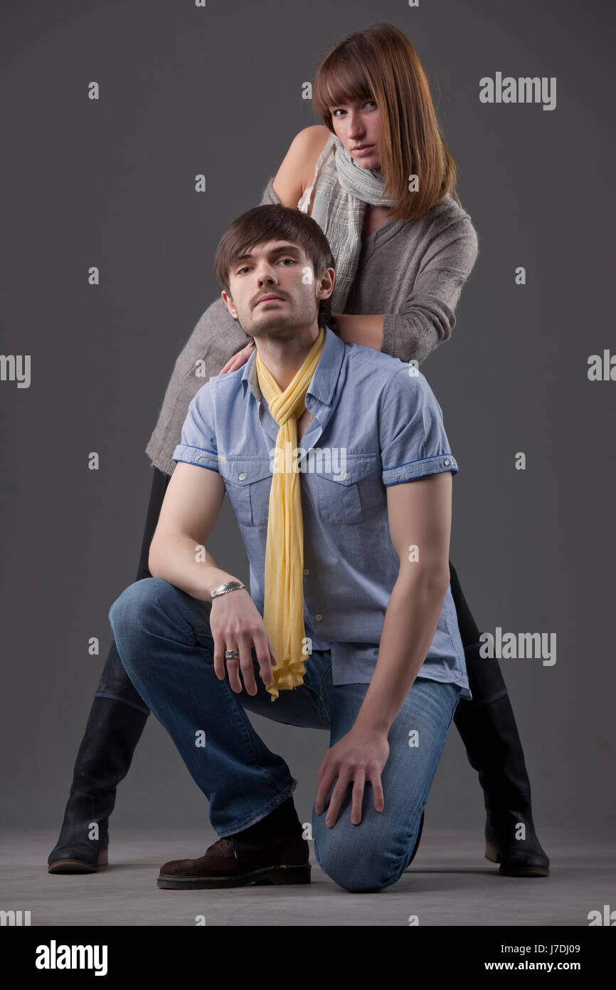 fashion portrait studio partnership models couple pair relationship ...