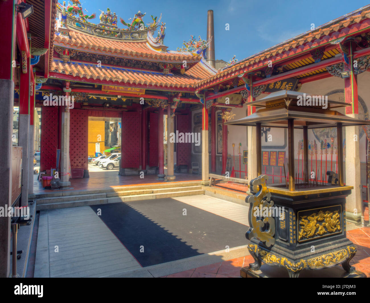 Tainan, Taiwan - October 11, 2016: Interior Taoist temple in Tainan in ...