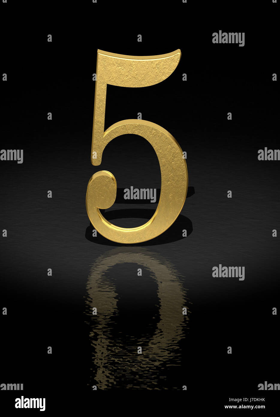 five number count gold numbers object single model design project ...