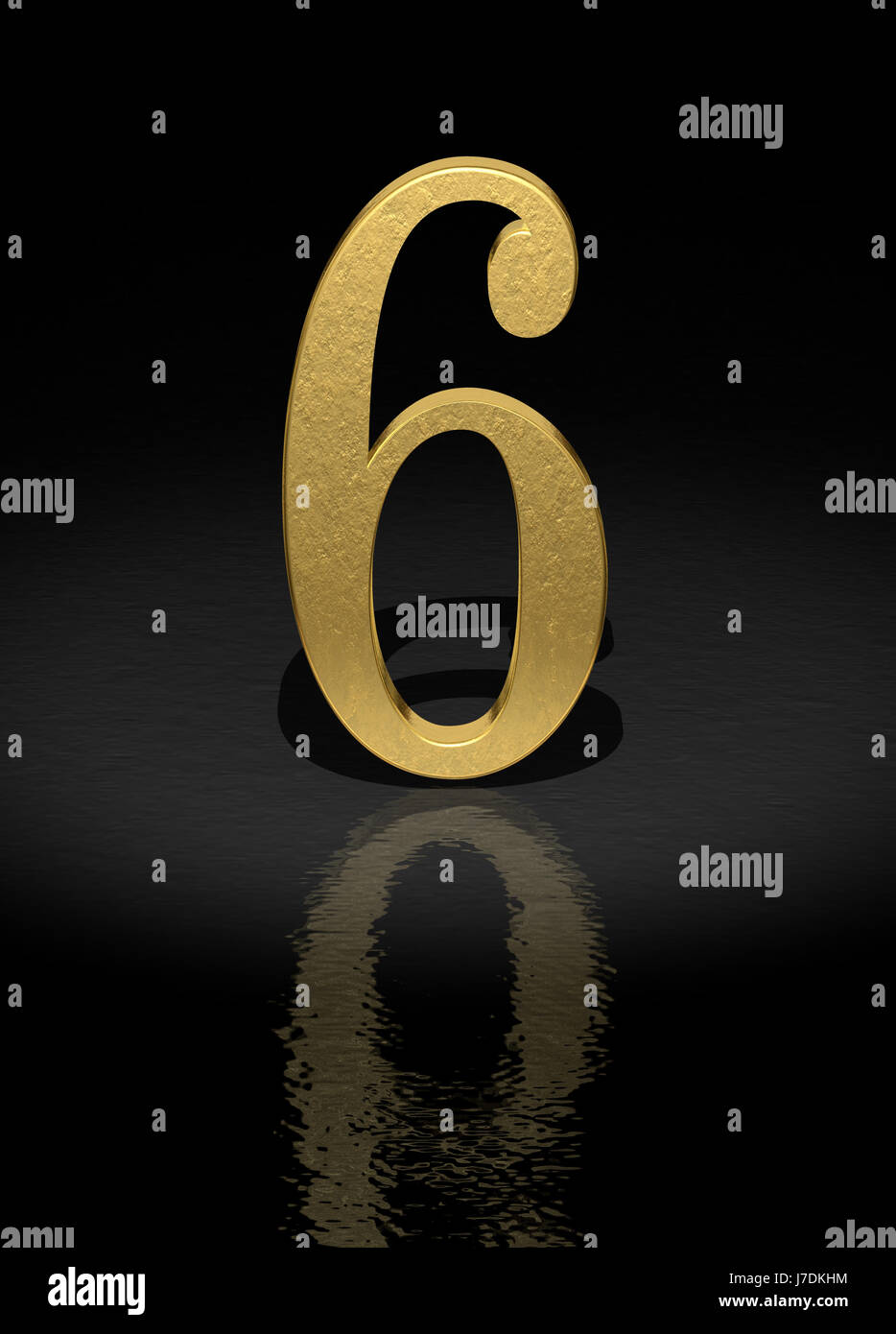 six number count gold numbers object single model design project ...