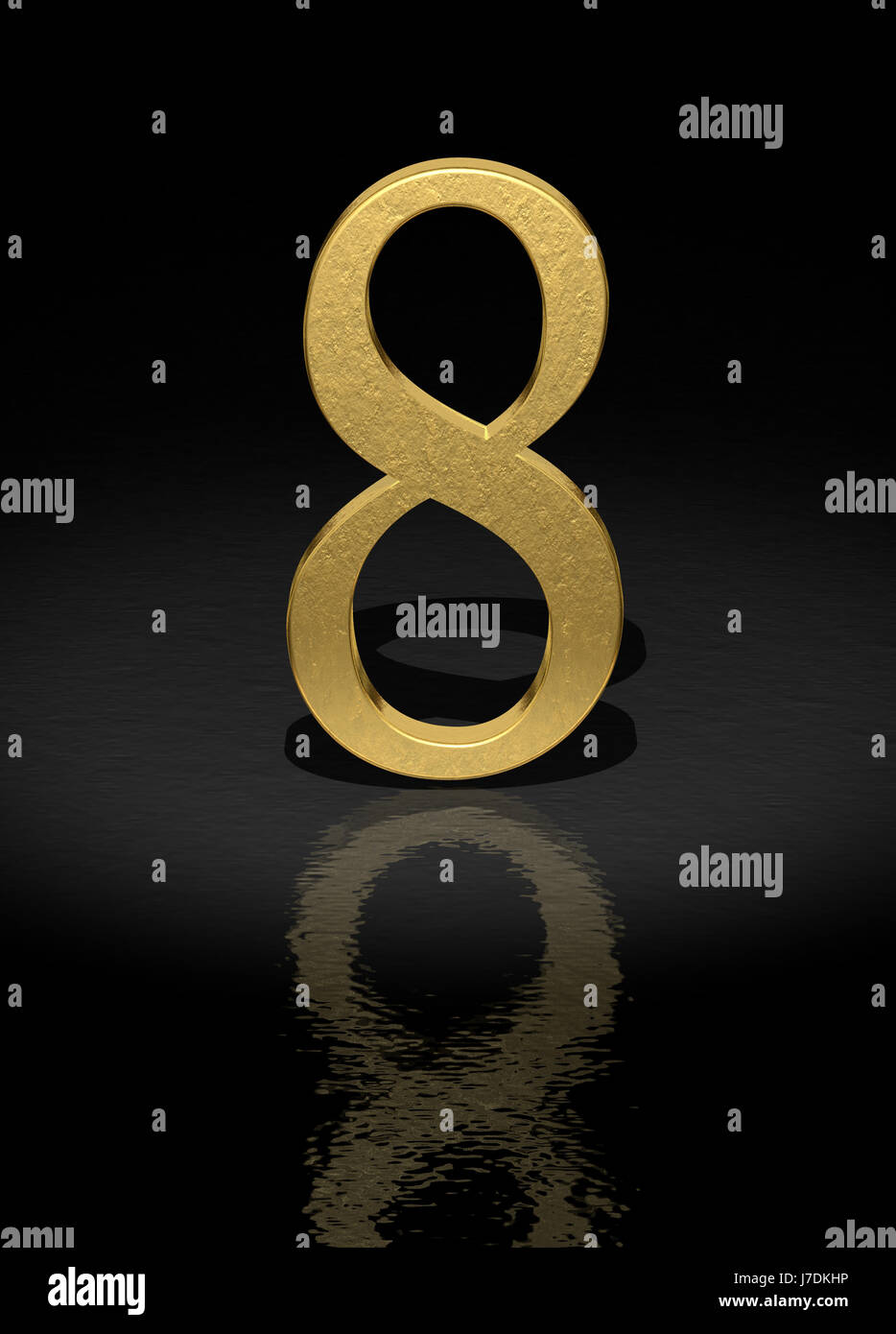 eight number count gold numbers object single model design project ...