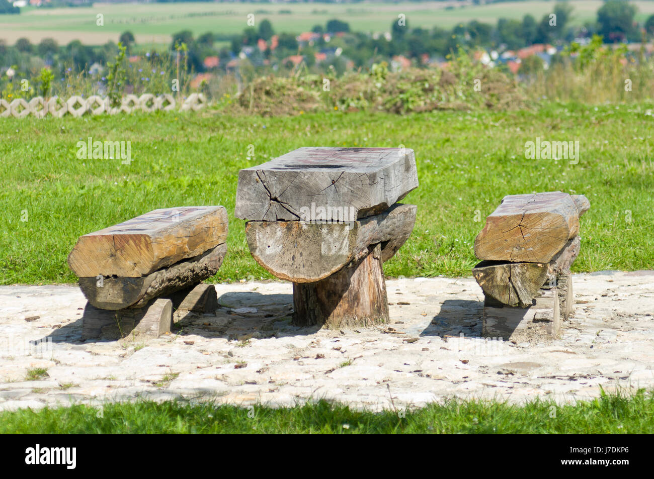 park summer summerly seat bench nature break rest pause table hill park ...