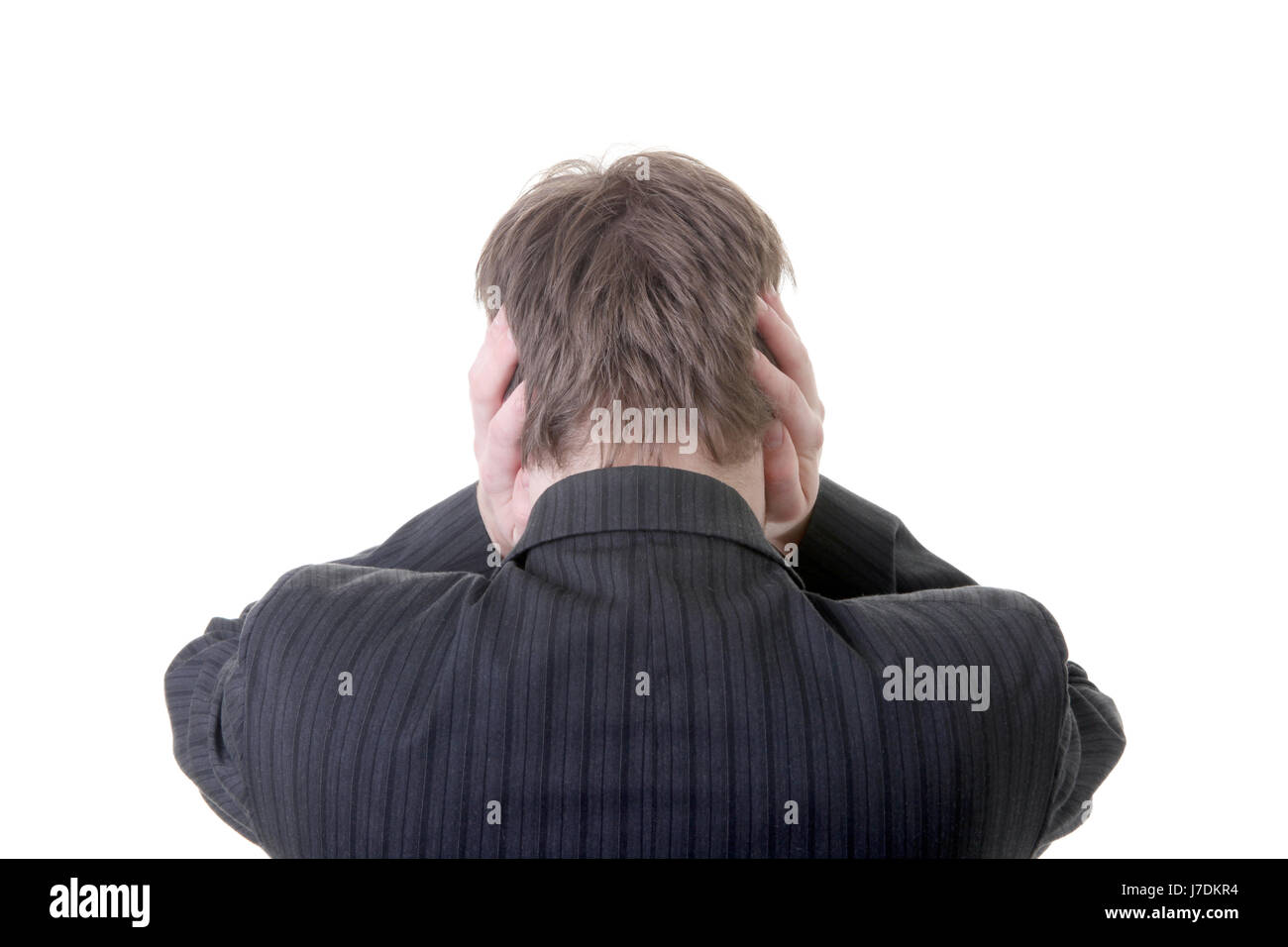 sound male masculine ears noise stress man gesture hand hands finger ...