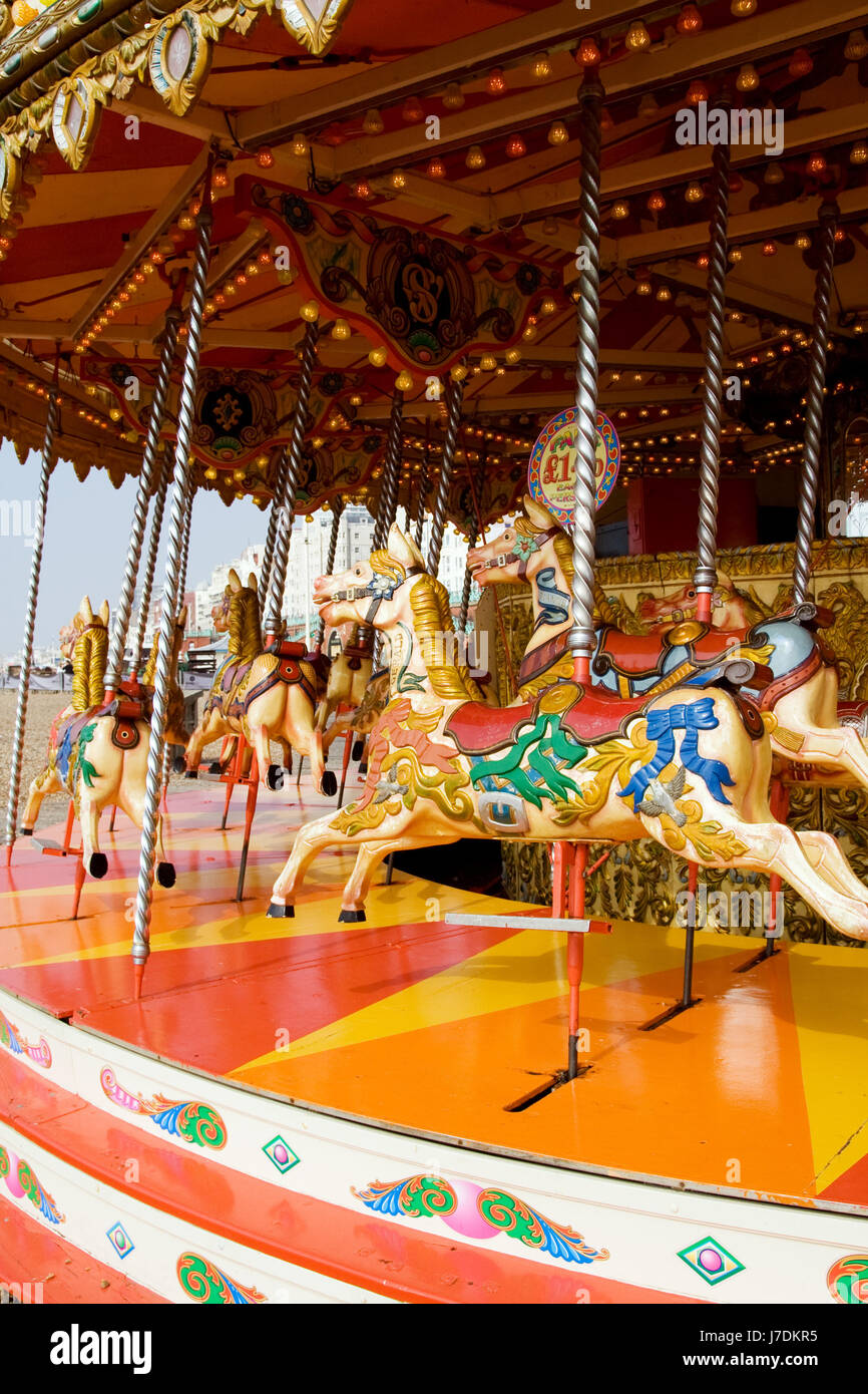 horse carousel childhood roundabout motion postponement moving movement ...