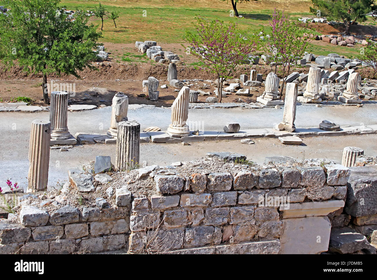 Curetes street in Ephesus, the ancient Greek city in Turkey. Ephesus ...