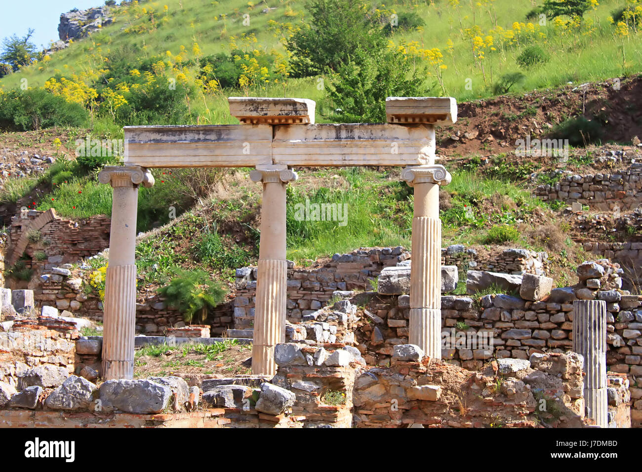 Ephesus ruins. Ancient Greek city on the coast of Ionia near Selcuk ...