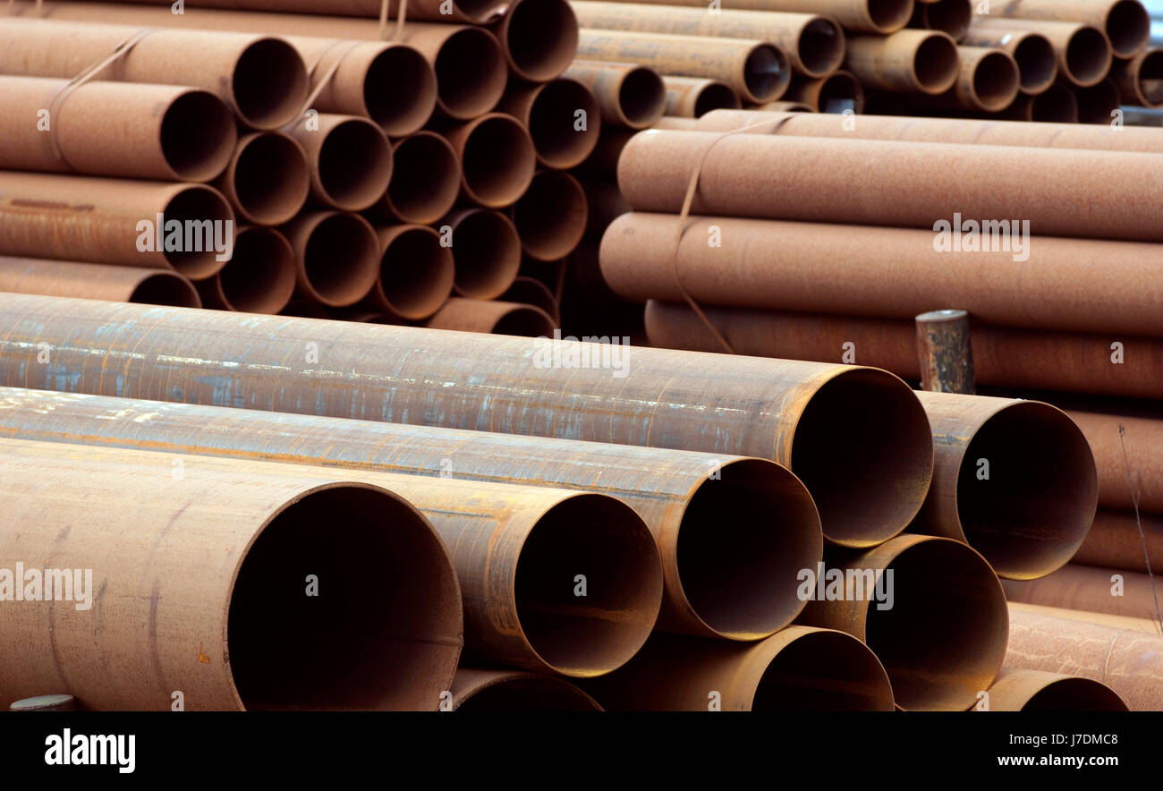 metal tubes on an industrial site Stock Photo - Alamy