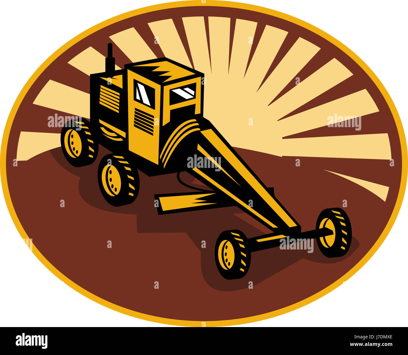 machinery illustration retro construction industrial machinery ...