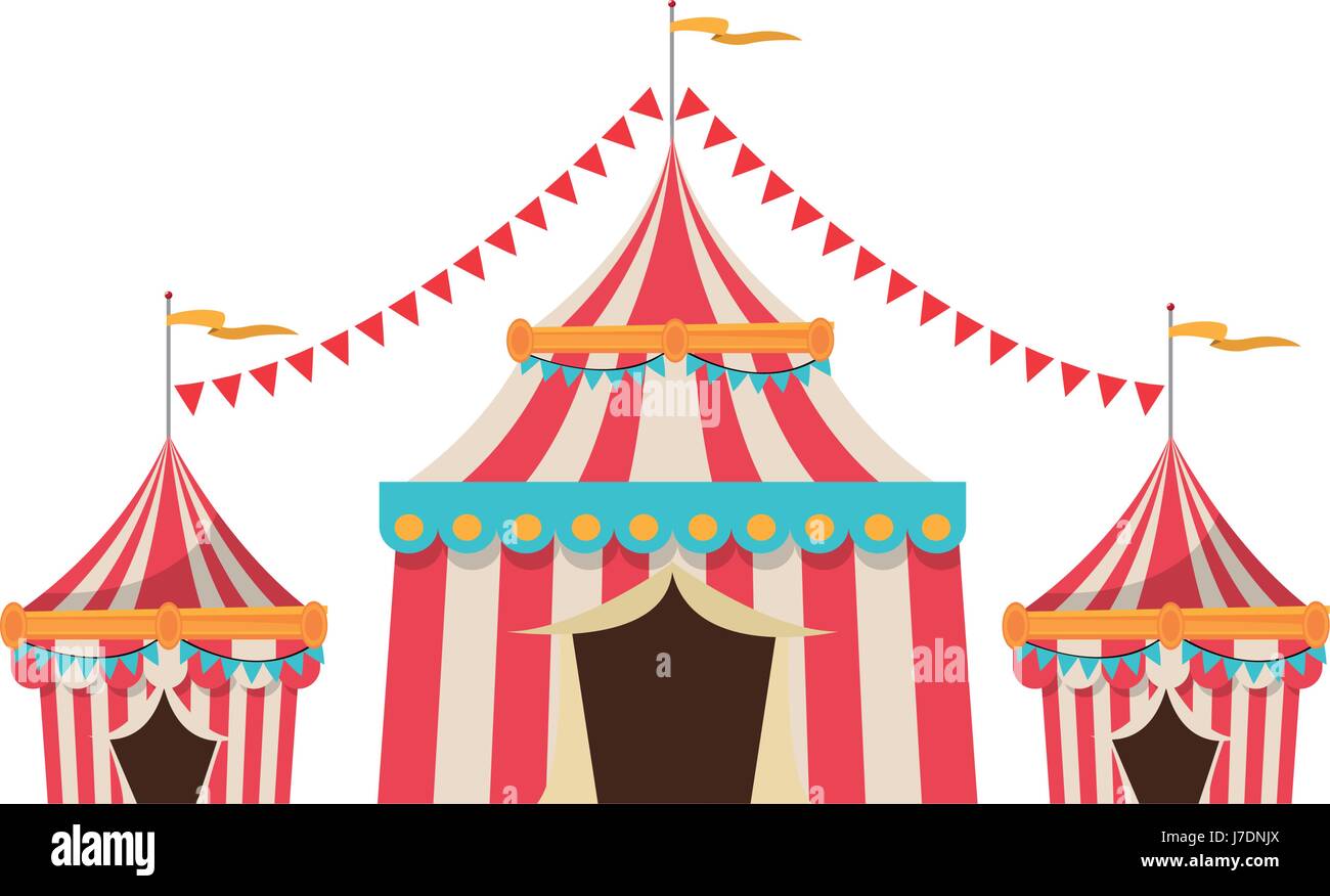 circus tent tops. red and white stripes flag on top Stock Vector Image ...