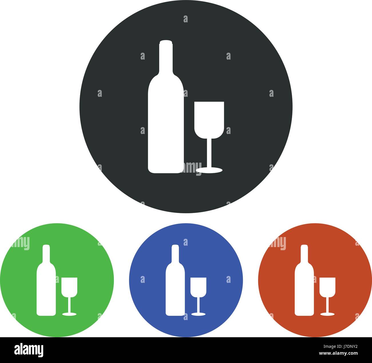 Set of wine bottle icon with glass Stock Vector Image & Art - Alamy