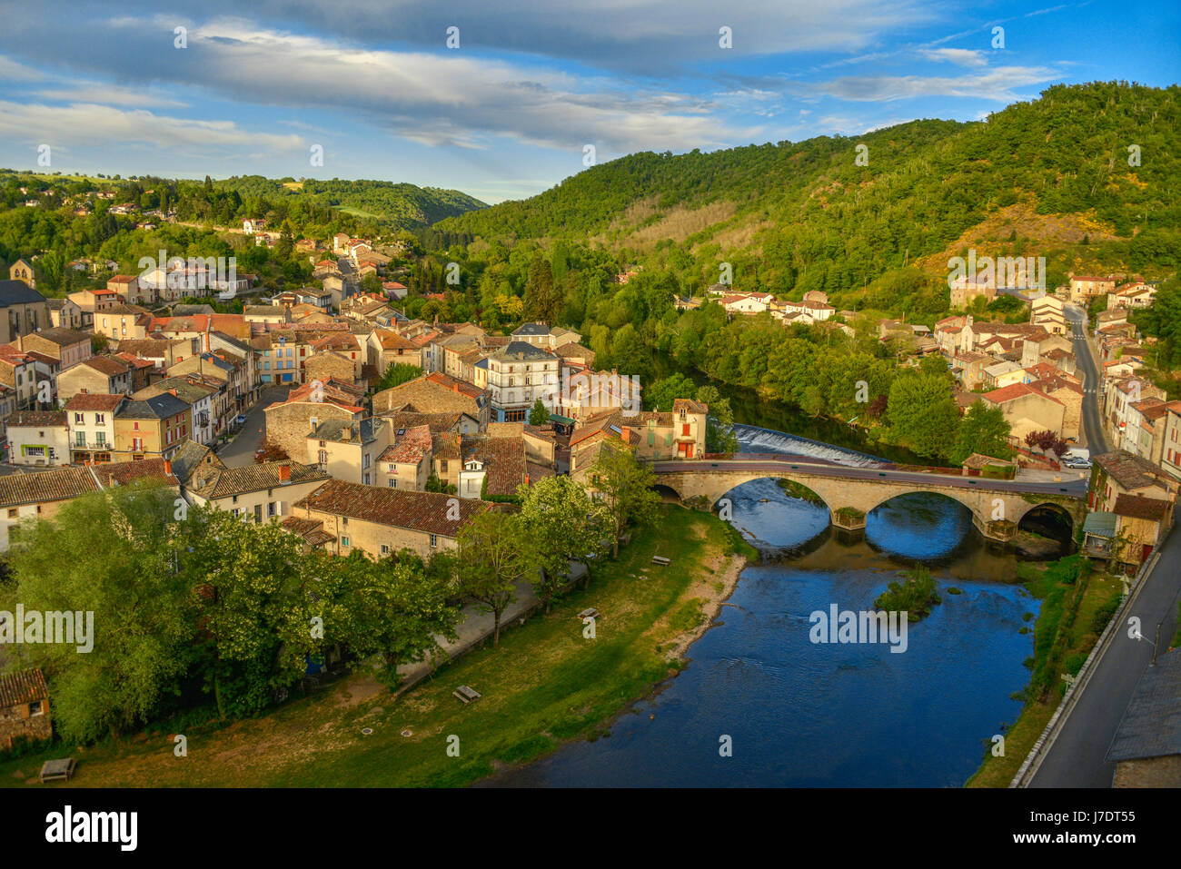 The medieval fortress and town of St Martin Laguepie, in the Tarn ...