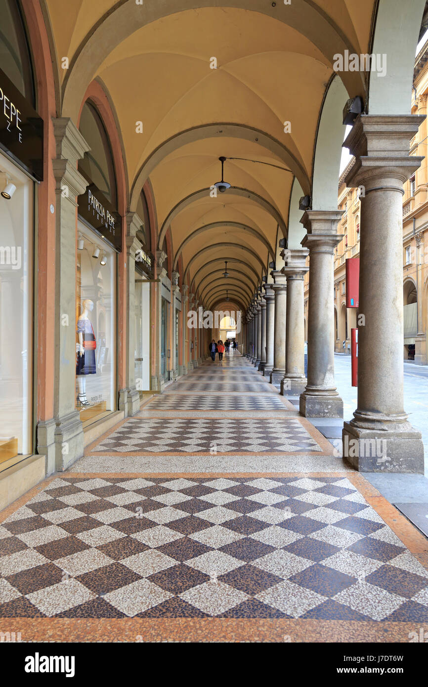 Portico along Via Farini, Bologna, Emilia-Romagna, Italy, Europe Stock ...